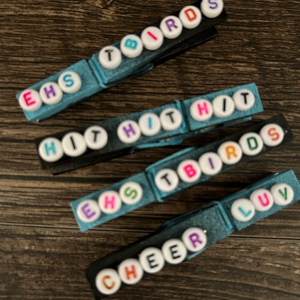 Pack of Cheer Pins With Resin Letters - Cheerleader Good Luck Pins ...