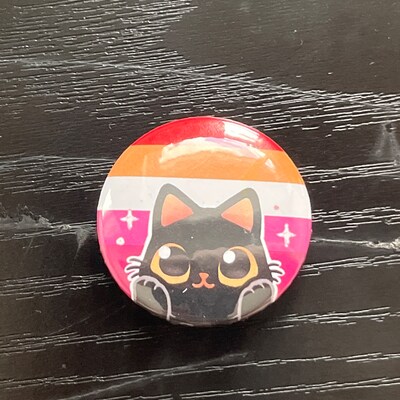 Pride Cat Flags Button Pin LGBTQ Custom Trans Gay Lesbian Bisexual Ace ...