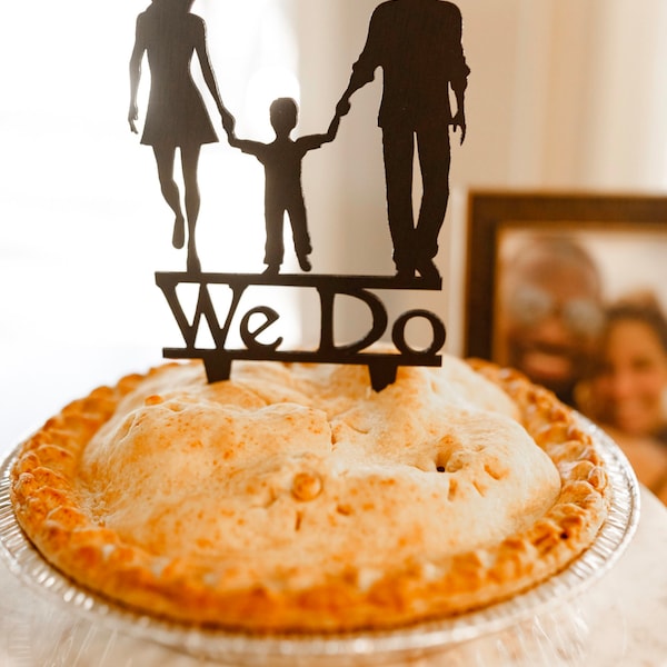 Man Woman and Child Wedding Cake Topper - Family Wedding Cake Topper ...
