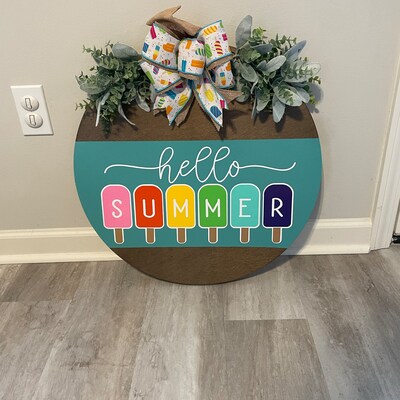 Summer Front Door Decor Hello Summer Popsicles Summer Door Hanger ...
