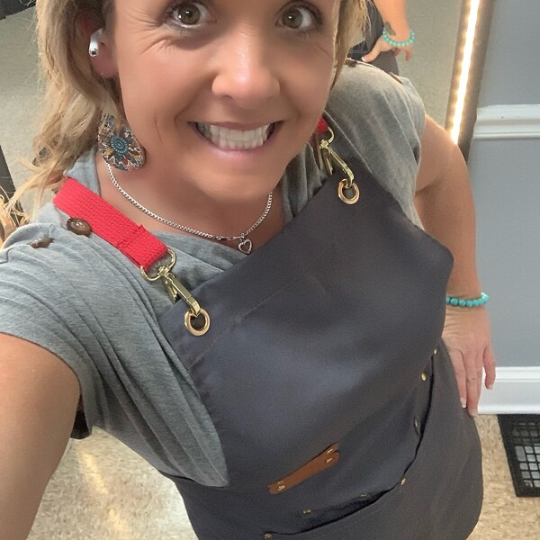 Custom Barber Apron With Pockets Personalized Hairdresser Apron Cross ...