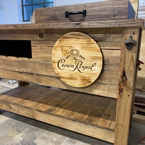15" Crown Royal Laser Engraved Round Barrel Top Display - Etsy
