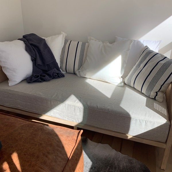 Linen Daybed Slipcover With the Cord Welting - Futon Cover - Mattress ...
