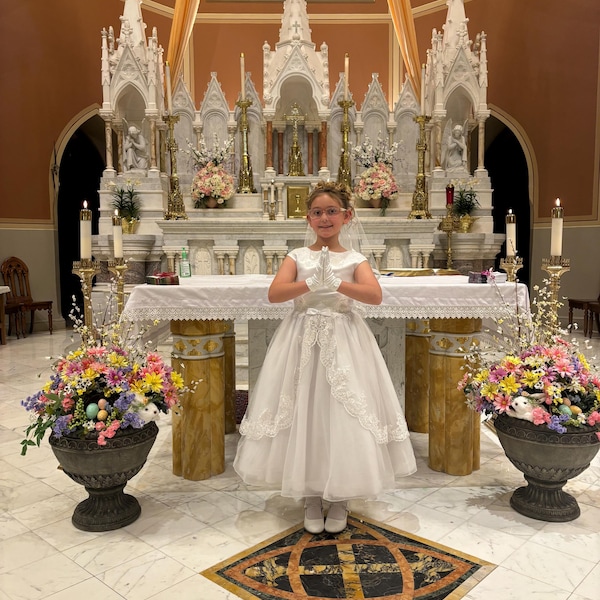 First Communion Arm Band With Cross Charm - Etsy