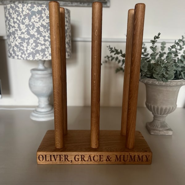 Personalised Solid Oak Wellington Boot Stand | Welly Boot Rack ...
