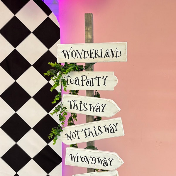 This Way That Way Not This Way Wonderland Fairytale Storybook Signpost ...