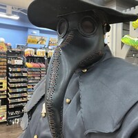 Non-fogging Lenses Plague Doctor Mask Bird Skull Leather Black ...