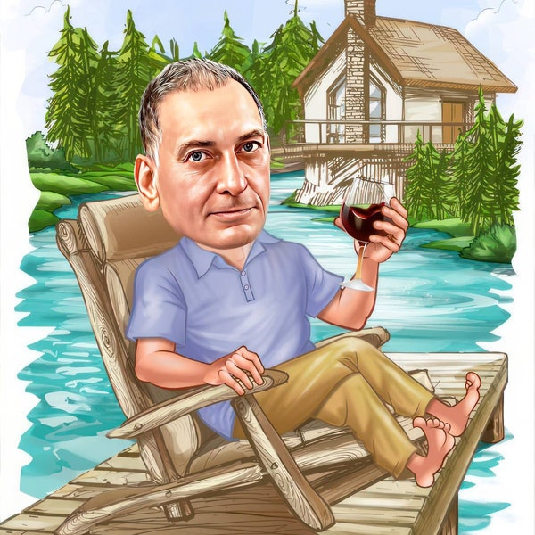 Personalized Retirement Cartoon Portrait, Custom Retirement Caricature ...