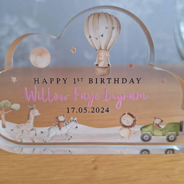 Personalised 1st Birthday Gift, Baby Plaque, First Birthday Keepsake ...