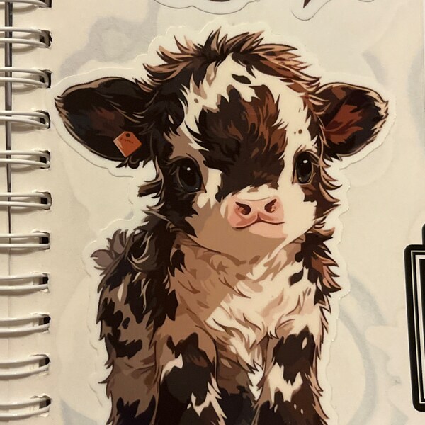 Spotted Calf Cow Sticker - Etsy