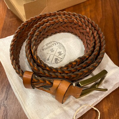Hand Braid Leather Belt, Braided Belt Handcrafted for Casual Wear ...