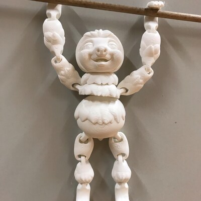 Cute Flexi Print-in-place Sloth STL File for 3D Printing Now With 3MF ...