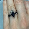 Galaxy Orion Nebula Ring for Women, Engagement Ring Set, Black Titanium ...