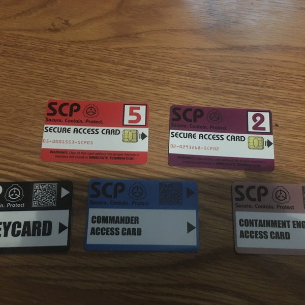 SCP Key Cards – Class D Collection (5-card Pack) - Etsy