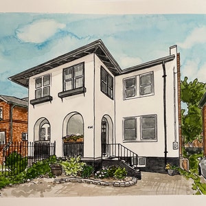 Custom Hand Painted House Portrait - Etsy