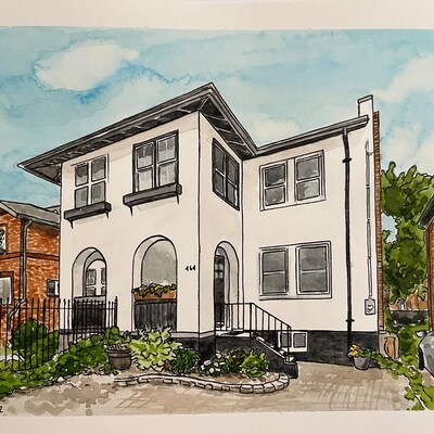 Custom Hand Painted House Portrait - Etsy