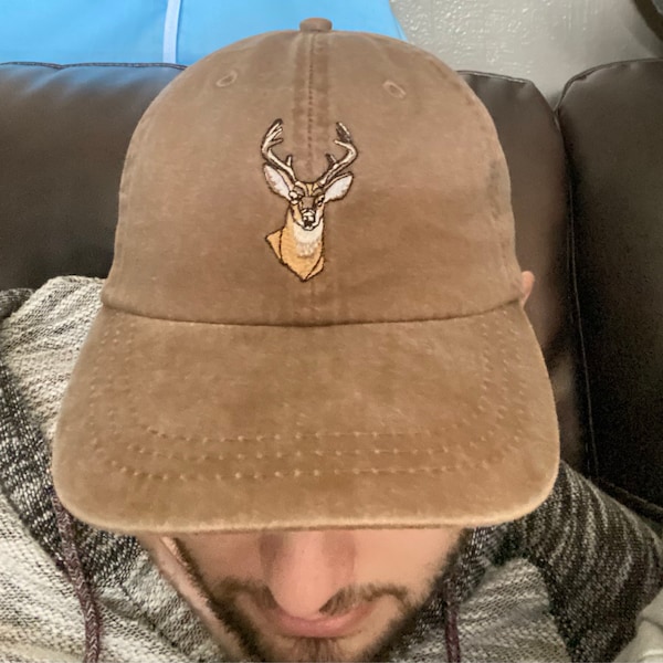 WHITETAIL DEER HAT - One Embroidered Mom Dad Wildlife Baseball Cap ...