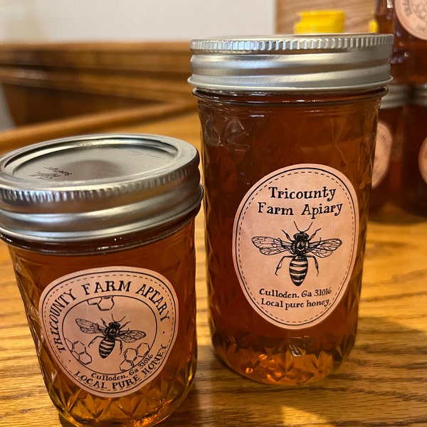 CUSTOM Honey Labels, Customized Round Honey Stickers, Custom Oval Honey ...