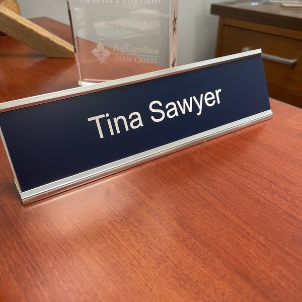 Personalized Office Name Plate With Holder (2"x8") - Etsy