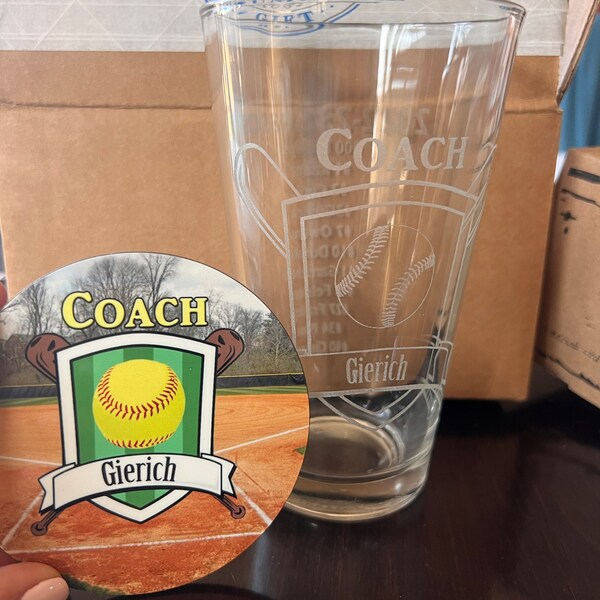 Volleyball, Volleyball Coach Gift Set With Coaster and Gift Box ...