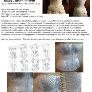 32 1840's Corset digital Download Sewing Pattern Overbust Romantic Era ...