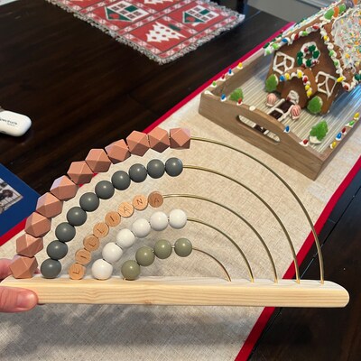 4 Ring-personalized Rainbow Abacus, Nursery Decor Bohemian, Abacus ...