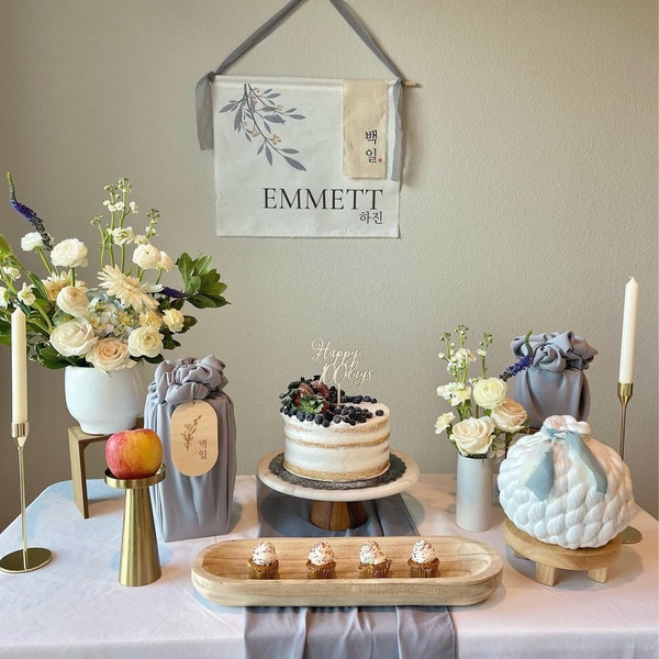 Custom Versatile Name Banner W/ Extra Layer for Korean Baekil, Dohl ...