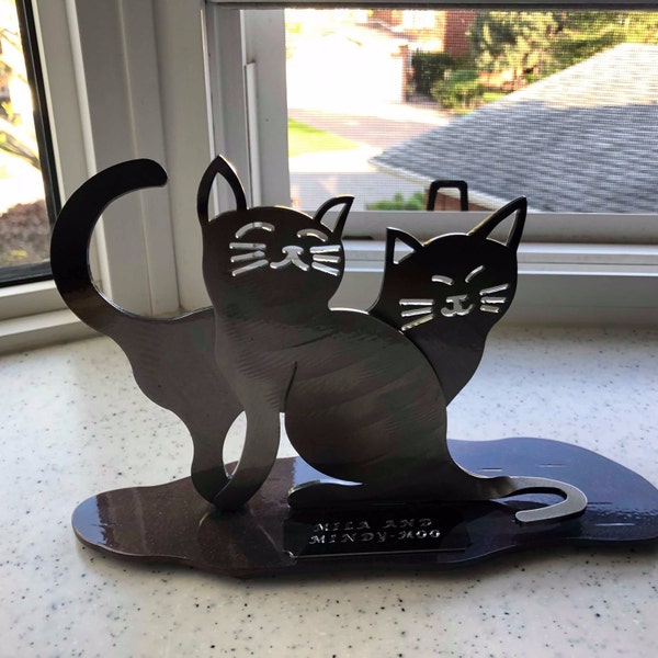 Personalized Gift- Iron Cat Sculpture for Cat Memorial and Decoration ...