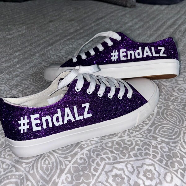 Lilac Purple Wedding Sneakers for Bride, Sparkle Glitter Sneakers ...