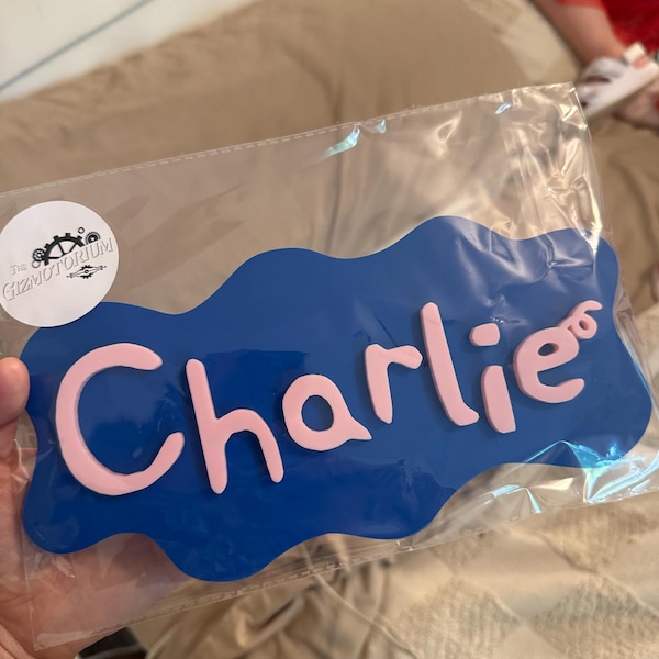 Personalised Peppa Pig Style Name Sign, Custom Name Plate, Bedroom ...