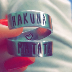 Hakuna Matata Ring Adjustable Aluminum Twist Ring Heart - Etsy