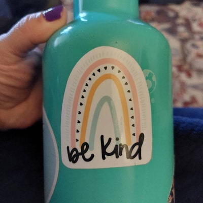 Be Kind Rainbow Sticker Water Bottle & Laptop Sticker - Etsy