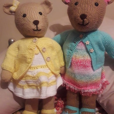 Teddy Bear Clothes Knitting Pattern Worked Flat on Two Needles - Etsy ...