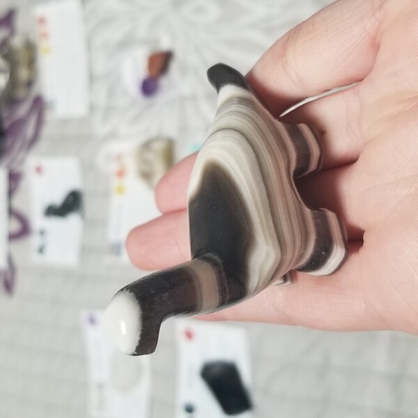 Zebra Onyx Small Apatosaurus Dinosaur Carving, Paleontology ...