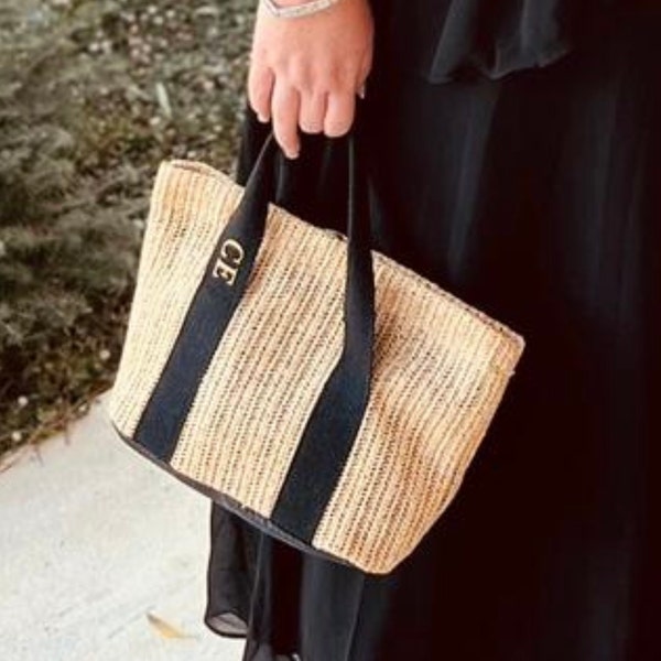 Personalised Small Straw Bag, Mini Straw Tote Bag, Bridesmaid Gifts ...