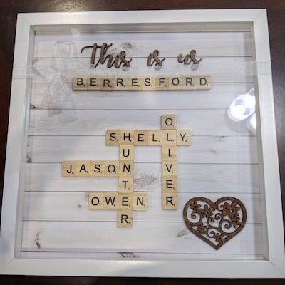 Scrabble Family Name Frame Art, Family Tree Wall Art, Scrabble Tile ...