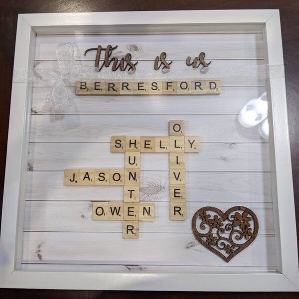 Scrabble Family Name Frame Art, Family Tree Wall Art, Scrabble Tile ...