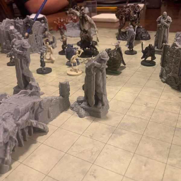 9 Piece Ruins Set Scatter Terrain Scenery 28mm Dungeons & Dragons 3D ...