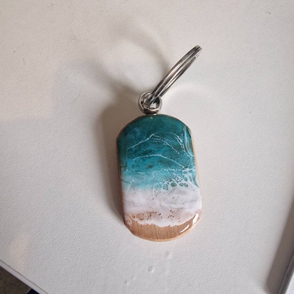 Beautiful Resin Ocean Keychain, Mother Daughter Keyring, Coastal Key ...
