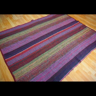Mantas de colores peruanos / alfombra / Tapete / Frazada / - Etsy España