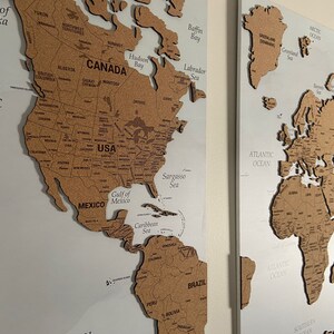 Push Pin Cork Travel World Map for Couples Gifts, Wooden Relationship ...