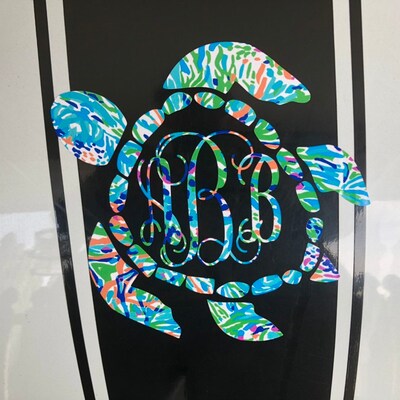 Car Decal Sea Turtle / Sea Turtle Monogram Decals / Yeti Decals ...