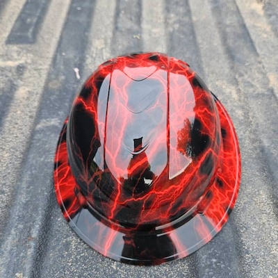 Full Brim Hydro Dipped Custom Hard Hat in White Ace of Skulls - Etsy