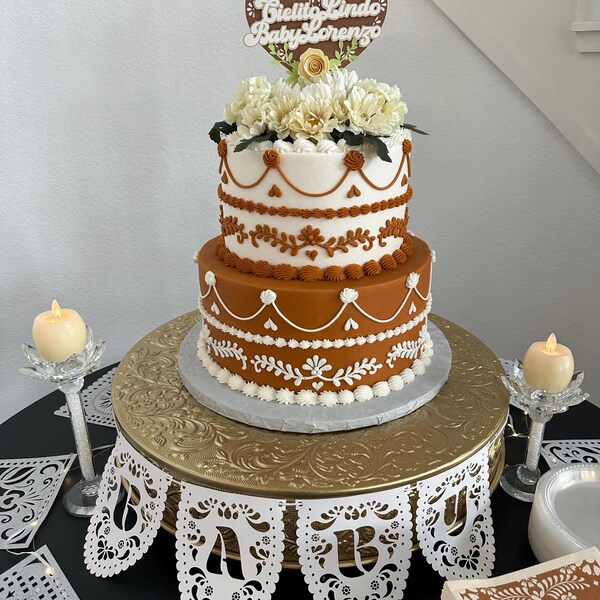 Talavera Topper | Traditional Mexican Theme Cake Topper | Barro Theme ...