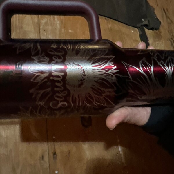 Engraved Stanley Tumbler, Laser Engraved Stanley, Flower Tumbler ...