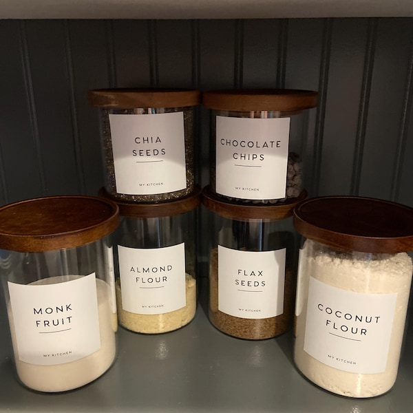 Minimalist Pantry Labels for Kitchen Organization • Water-resistant ...