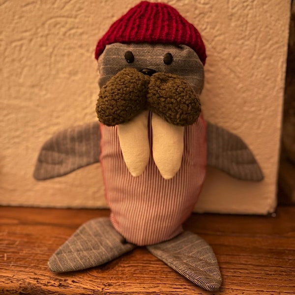 Sailor Walrus Soft Toy Sewing Pattern: DIY Nautical Nursery Decor (PDF ...
