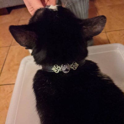 Crystal Cat Collar, Victorian Collar, Amethyst Cat Collar, Witches Cat ...