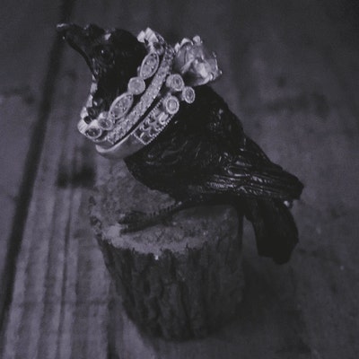 Miniature Black Raven W/ Secret Key for Halloween Fairy Garden ...