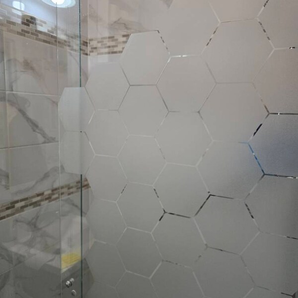 Hexagon Frosted Decals for Window Privacy Honeycomb Window Film Semi ...